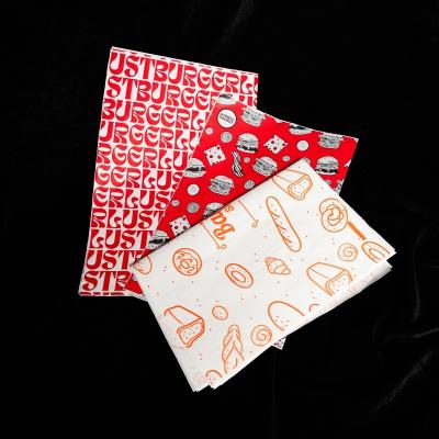 China Custom Printed Biodegradable Greaseproof Paper 45gsm for Fried Foods - 25x25cm to 40x40cm Sizes with 90°C Heat Resistance for sale