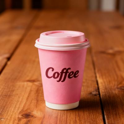 China Eco-friendly custom printed logo biodegradable disposable 8oz double-layer coffee paper cup for sale