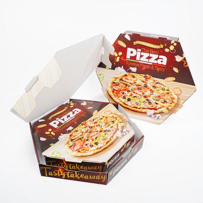 China Wholesale Custom Logo Biodegradable Corrugated Pizza Box 12 Inch 380gsm Eco Friendly Takeaway Packaging for sale