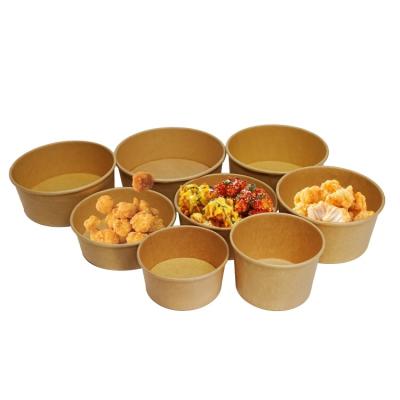 China Wholesale Custom Eco Friendly Biodegradable Kraft Paper Salad Bowl 16oz 24oz 32oz for sale