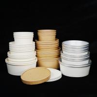 China Eco-Friendly Kraft Paper Bowl 380gsm 24oz for Salad Noodle Soup Takeaway for sale