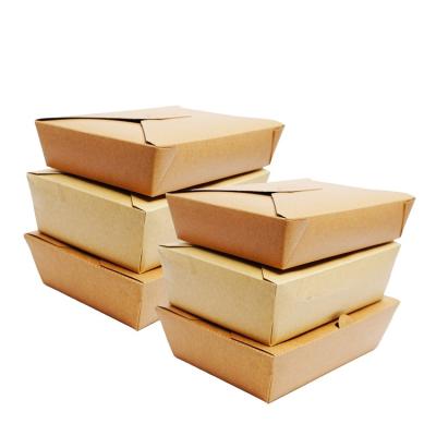 China Custom Food Grade Kraft Paper Salad Lunch Box 350gsm 3 Sizes Biodegradable Takeaway for sale