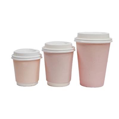 China Wholesale Custom 8oz Double Layer Hot Coffee Paper Cup with Leak Proof Lid for sale