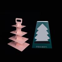 China Customized Printing 4-Layer Cardboard Cake Tower Box with Handle for Party Afternoon Tea 3kg Capacity for sale