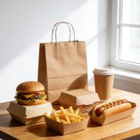 China Wholesale Custom Fast Food Packaging Set FSC Certified Food Grade Burger Fries Chicken Hot Dog Boxes 5000 MOQ for sale
