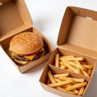 China Biodegradable corrugated paper burger box custom printing logo for sale