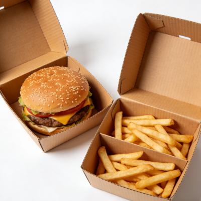 China Biodegradable corrugated paper burger box custom printing logo for sale