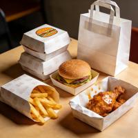 China Wholesale Custom Food Grade Kraft Paper Boxes for Burgers Fries Fried Chicken 250-400gsm for sale