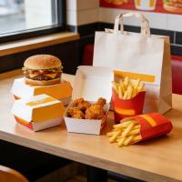 China Custom Biodegradable Food Grade Corrugated Paper Boxes 250-400gsm for Fast Food Hamburgers Fries Fried Chicken for sale