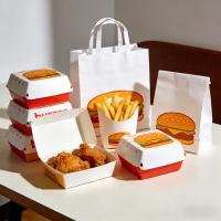 China Wholesale Custom Fast Food Takeout Boxes 250-400gsm Kraft Paper for Burger Fried Chicken Fries for sale