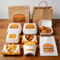 China Eco-Friendly Custom Printed Disposable Paper Box for Burger Fried Chicken Fries 250-400gsm for sale