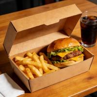 China Custom Food Grade Corrugated Kraft Paper Boxes for Hamburgers and French Fries 100% Recyclable for sale