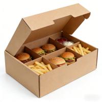 China Wholesale Custom Printed Eco Friendly Corrugated Paper Takeout Box for Burgers Fries Leak Proof 100 Recyclable for sale