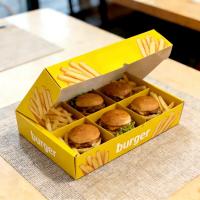 China Wholesale Eco-Friendly Food Grade Burger Box Custom Logo Printing for Takeaway Hamburgers for sale