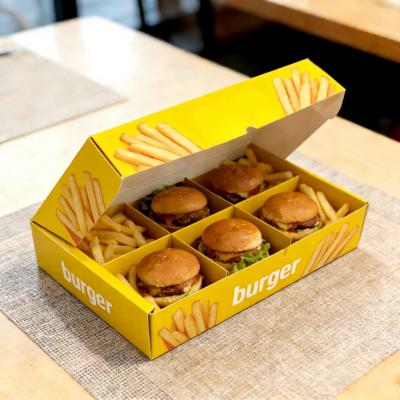 China Wholesale Eco-Friendly Food Grade Burger Box Custom Logo Printing for Takeaway Hamburgers for sale