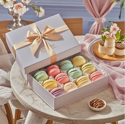 China Custom Logo Macaron Gift Box with UV Printing and Recyclable Luxurious Packaging Box for sale