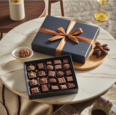 China Wholesale Custom Kraft Paper Chocolate Gift Box with Gold Foil Stamping 12x10x5cm for sale