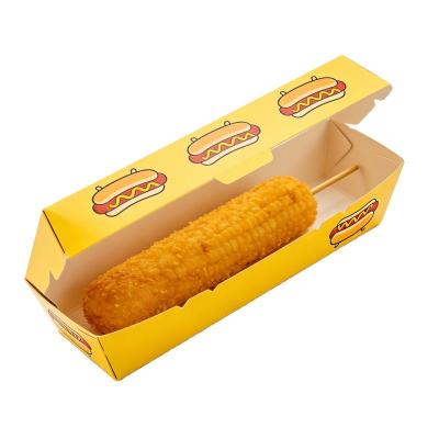 China Wholesale Custom Kraft Paper Corn Hot Dog Box Biodegradable Eco Friendly Food Packaging for sale