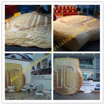 China 0.18mm Helium PVC and Oxford Custom Shaped Balloon / Inflatable Coin Balloon For Advertising for sale
