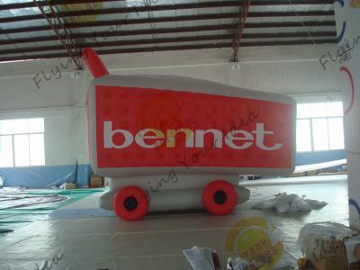 China Light Weight Red Inflatable Product Replicas Shopping Cart On Wheels for sale