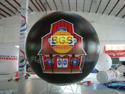 China Black Waterproof inflatable advertising helium balloons with UV protected printing for sale