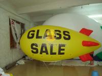 China Attractive Yellow Inflatable Advertising Helium Zeppelin with Two Sides Digital Printing for sale