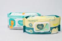 China 100% Organic Cotton Baby Cleansing Wipes Super Premium Aloe Vera Vitamin E for sale