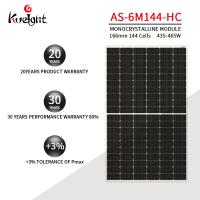 China 166mmx166mm Mono Crystalline Solar Panel As-6m144-Hc-465w For Solar System for sale