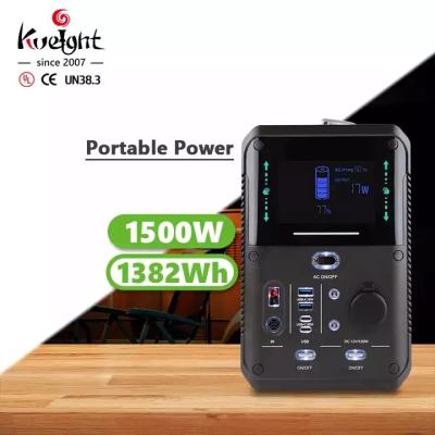 China LiFePO4 Portable Energy Storage Power Supply 1500W Lithium Portable Power Station for sale