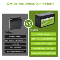 China Overcharge Protection 6Ah 12V LiFePO4 Battery Home Energy Storage Battery for sale