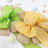 China Add a Pop of Color to Your Gift Wrapping with MSD 2024 Easter Double Colors Burlap Bows for sale