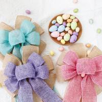China Add a Pop of Color to Your Gift Wrapping with MSD 2024 Easter Double Colors Burlap Bows for sale