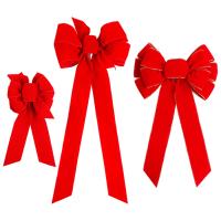 China MSD Ready to Ship Red Velvet Christmas Ribbon Bow for Festive Holiday Celebrations for sale