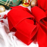 China MSD Ready to Ship Red Velvet Christmas Ribbon Bow for Festive Holiday Celebrations for sale