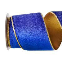 China Velvet Wired Edge Ribbon for Gift Package and Party Decoration Purple Black Ribbon for sale
