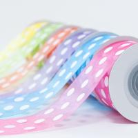 China Single Face Style Custom Christmas Ribbon 3.8cm Wide White Polka Dot Organza Ribbon for sale