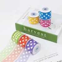 China Single Face Style Custom Christmas Ribbon 3.8cm Wide White Polka Dot Organza Ribbon for sale