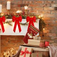 China MSD Customization Red Velvet Ribbon Bow for Festive Christmas and Holiday Decorations for sale