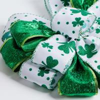 China Green Irish Burlap Ribbon Bows for Party and Birthday Decorations in 29cm*53cm Size for sale