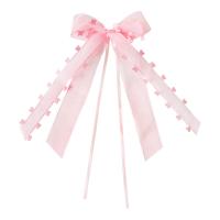 China Polyester Heart Organza Hair Bows Ribbon Clips for Beautiful Butterfly Hair Accessories for sale