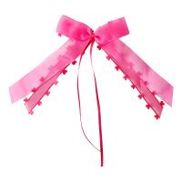 China Polyester Heart Organza Hair Bows Ribbon Clips for Beautiful Butterfly Hair Accessories for sale