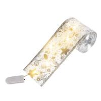 China Large Light Ribbon Burlap Golden Grey Soft Ribbon and Start Light for Party Decoration for sale