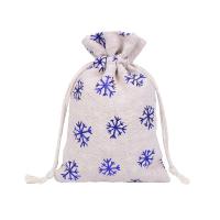 China Drawstring Printed Burlap Bags for Christmas Gift and Candy 13cm*18cm Like Picture for sale