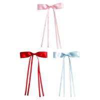 China Handmade Colourful Girls Hair Bows MSD Satin Ribbon Hair Clips in Red Black and Pink for sale