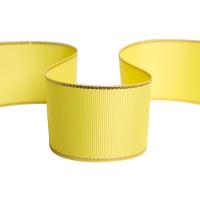 China 100% Polyester Double Face Metallic Gold Edge Grosgrain Ribbon for Flower Arrangement for sale