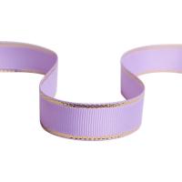 China 100% Polyester Double Face Metallic Gold Edge Grosgrain Ribbon for Flower Arrangement for sale