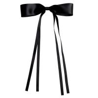 China Beautiful Girls Hair Bows Handmade Yellow Satin Ribbon with Gold Bows Ribbon bow Style for sale