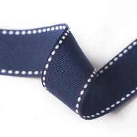 China Printed Wired Double Face Saddle Stitched Grosgrain Ribbon for Gifts in 49 Colors for sale