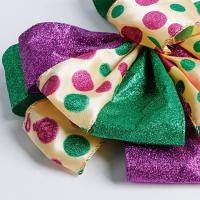 China Sample 2024 Double Layer Big Burlap Ribbon Christmas Decorations Bows with Wire Edge for sale