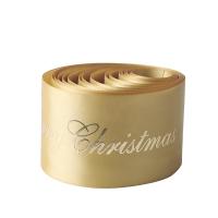 China Polyester Satin Ribbon with Logo MSD Custom Gold Foil 3D Embossed Printed Gift Packaging for sale
